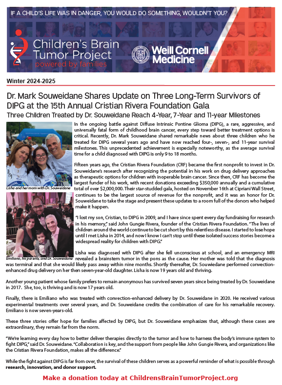 Year-End 2024 Newsletter – Children's Brain Tumor Project